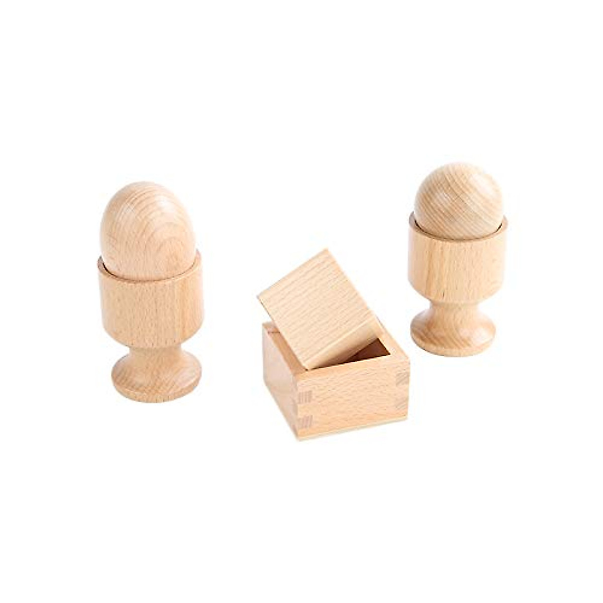 Adena Montessori Inspired 3D Object Fitting Exercise - Wooden Toys for Fine Motor Skills - 6-12 Months Educational Baby Toy Set