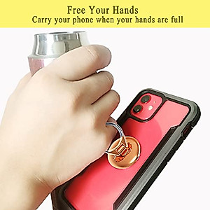 Phone Ring Holder Finger Kickstand ULVMYRING[4 in 1]-Phone Ring Grip, 360° Rotation Phone Kickstand,CD Slot & Air Vent Car Phone Mount,Compatible with iPhone,Samsung,LG and More(2Pack Rose Gold)