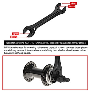 QKURT 2 PCS Bicycle Cone Spanner Hub Wrench, Bicycle Wheel Hub Axle Cone Adjuster Wrench Pedal Spanner Repair Tool