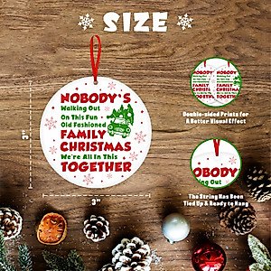 Christmas Vacation Gift, 6 Pcs Funny Ceramic Christmas Tree Hanging Ornaments, Griswold Family Cousin Eddie Christmas Vacation Merchandise, Cute Christmas Home Decorations, Novelty Xmas Gifts