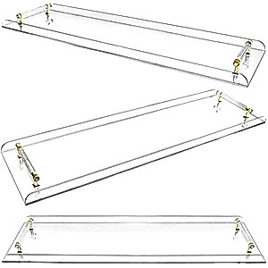 31inch Bathtub Caddy Tray,Gold Handle Clear Bathtub Caddy Tray,Acrylic Bathroom Organizer Shelf Bath tub Table Caddy Tray