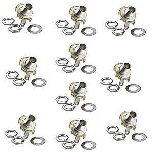 Honbay 10Pcs 1/4" Mono Jack Socket Stratocaster Replacement for Bass Electric Guitar