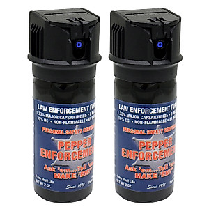 Pepper Enforcement PE510M-FT Splatter Stream Pepper Spray 2 Pack - Maximum Strength 10% OC Formula - Emergency Self Defense Personal Protection & Safety (2-Pack Stream Pepper Spray)