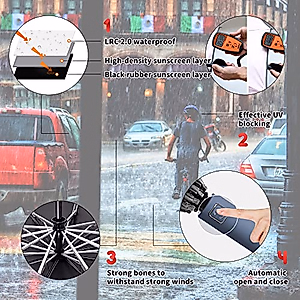 GENMAI SOEASY Umbrella Compact Folding Travel Umbrella, Light Automatic Portable Car Umbrella for Rain,Large Dark Green Windproof Rain Umbrella