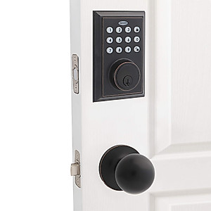 Honeywell Safes & Door Locks BLE Electronic Entry Knob with Keypad, Square Faceplate, Oil Rubbed Bronze