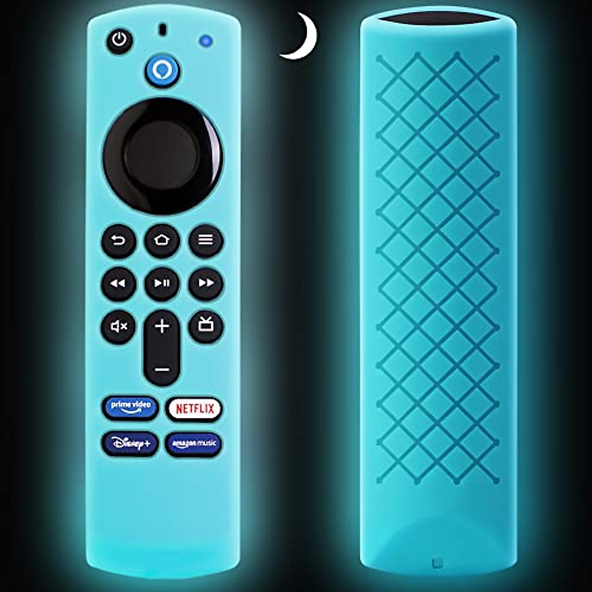 Firestick Remote Cover Glow in The Dark - TV Stick 4k Remote Cover 3rd Gen, Firestick Remote Case Anti Slip Silicone Sleeve (Blue)