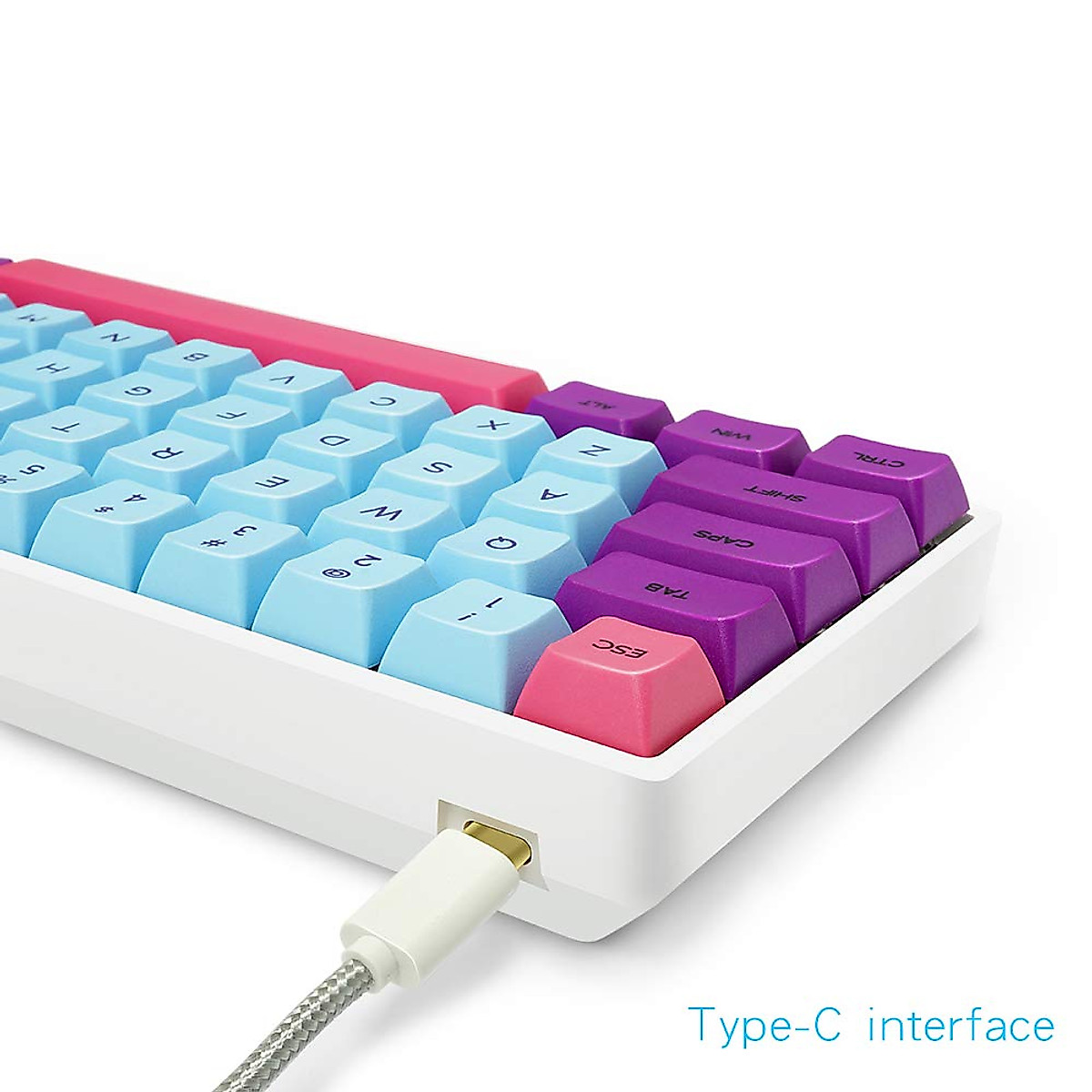 SK64 60% Mechanical Gaming Keyboard, 61 Keys Multi Color RGB Illuminated LED Backlit Wired Programmable With PBT Heat Sublimation Keycaps for PC/Mac Gamer (Joker Limited Edition, Gateron Optical Blue)