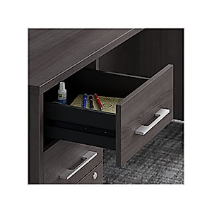 Bush Business Furniture Office 500 Executive Desk with Drawers, Lateral File Cabinets and Hutch, 72W, Storm Gray