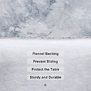 Vonabem 100% Waterproof Rectangle PVC Tablecloth, Vinyl Table Cloth Cover with Flannel Backing Oil Spill Proof Wipeable Table Cloths for Indoor Outdoor (Gray Marble,52X70IN)