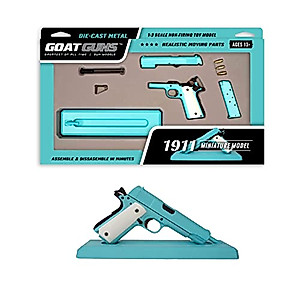 GoatGuns Miniature 1911 Historical Model Tiffany Blue | 1:2.5 Scale Diecast Metal Build Kit