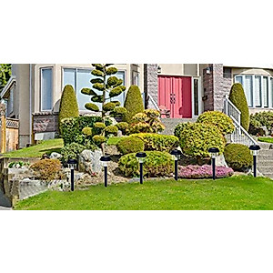 Solario Garden Decor Solar Powered Stake Lights- Pack of 6- Decorative Classic Lamps- Highest Lumen LED Brighter Than Standard- Superior Monocrystalline Panel (Black)