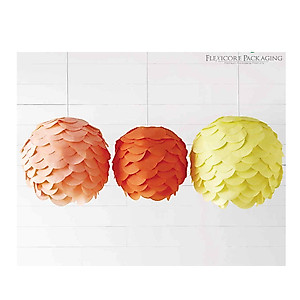 Flexicore Packaging |Orange Gift Wrap Tissue Paper | Size: 15 Inch X 20 Inch | Count: 10 Sheets | DIY Craft, Art, Wrapping, Crepe, Decorations, Pom Pom, Packing & Party