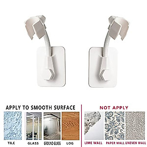 baixikly 2 Pcs Handheld Shower Head Holder Wall Mount 360 Degree Adjustable Removable Adhesive Shower Wall Mount Holder Shower Wand Holder Drill Free