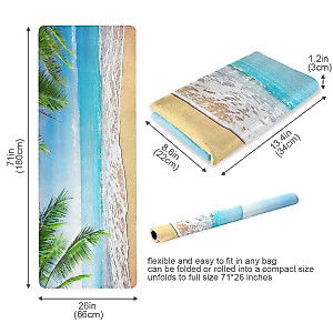 ALAZA Palm Trees Hawaiian Tropical Seashore Beach Yoga Mat Non Slip Fitness Exercise Mat, Workout Mat for Yoga, Pilates and Floor Exercises