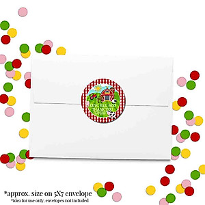 Barnyard Bash Birthday Party Sticker Labels, 40 2" Party Circle Stickers by AmandaCreation, Great for Party Favors, Envelope Seals & Goodie Bags