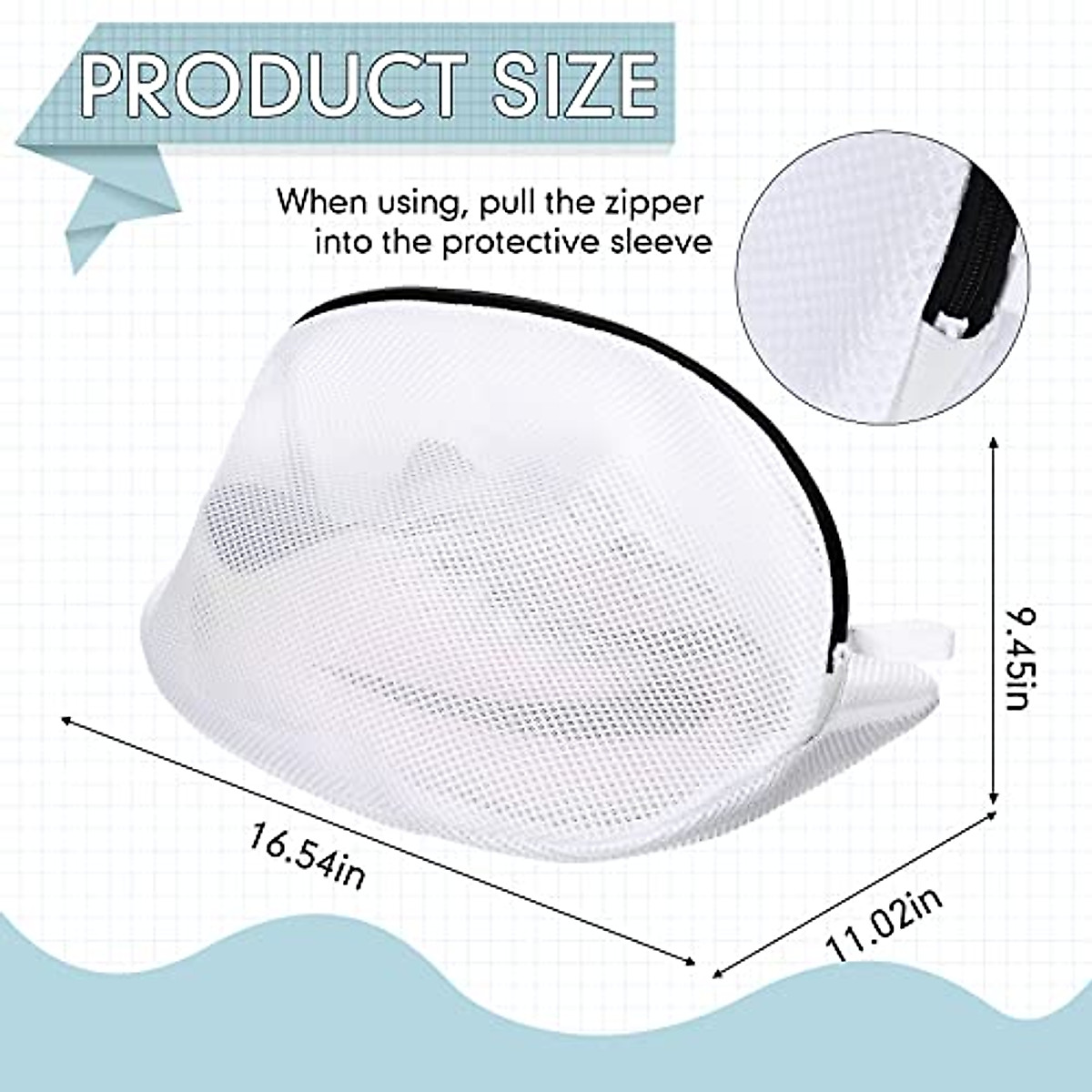 Nuogo Shoe Wash Bags Reusable Mesh Shoe Washing Bags for Washing Machine White Shoe Laundry Bag with Zipper Multi Use Laundry Travel Bag for Sneaker Cleaning (6 Pcs)