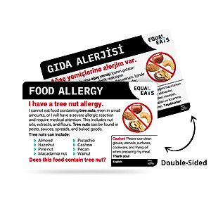 Nut Allergy Card - Plastic Tree Nut Allergy Restaurant Card - Equal Eats (French)