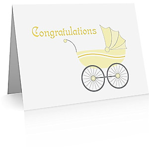 New Baby Congratulations Greeting Cards (12 Foldover Cards and Envelopes) New Baby Cards