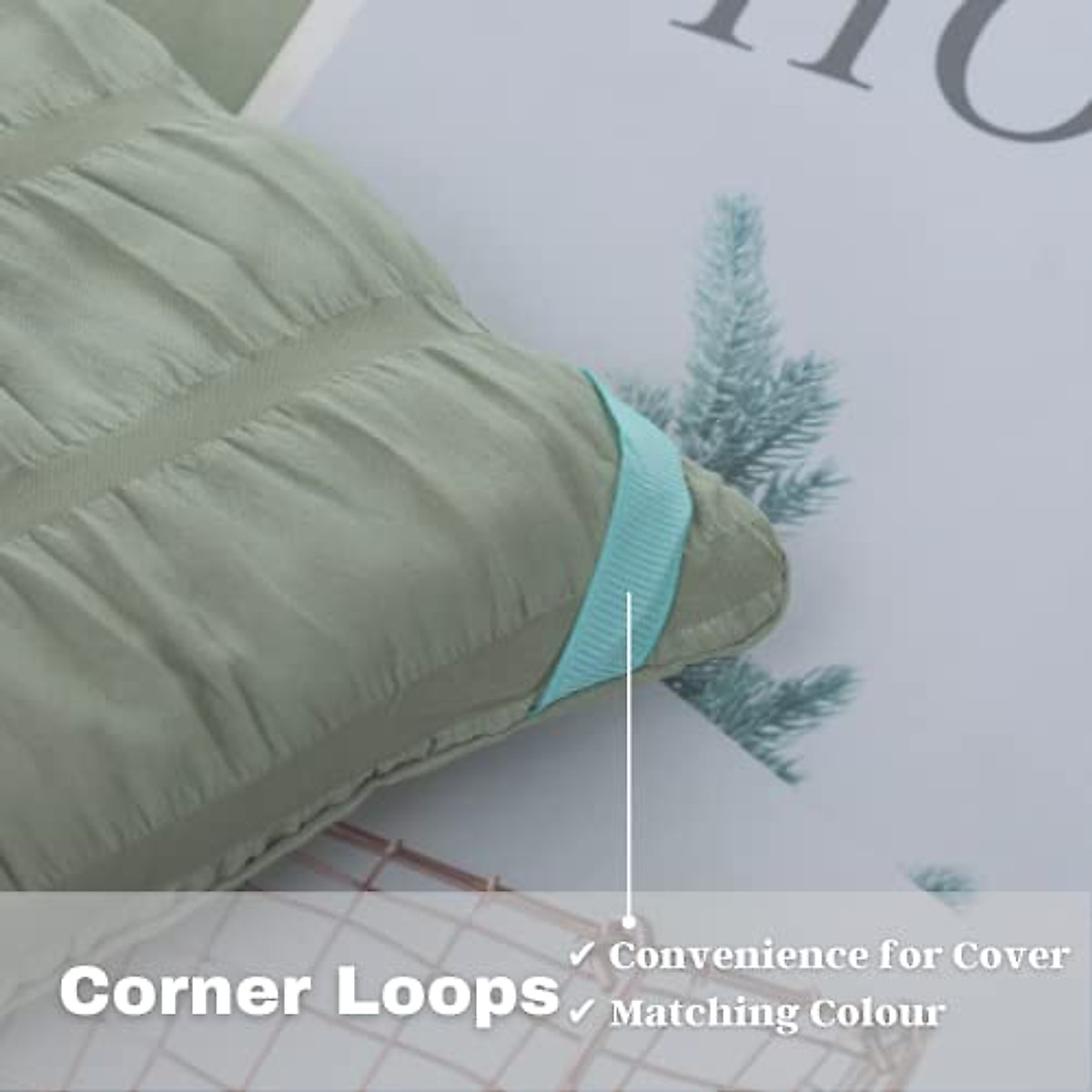 HAOWANER Sage Green Comforter King, 3 Pieces Sage Comforter Set King, Sage Green King Comforter Set King Sage, 90"x104" Green King Size Comforter Set, King Comforter Green King Bedding Set Sage