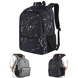 MATEIN Travel Laptop Backpack, Reversible Bookbag for Boys and Girls Lightweight Slim School Backpack for College Student, Water Resistant Casual Daypack Gift for Men Women, Black&Grey