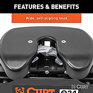 CURT 16545 Q24 5th Wheel Hitch Head Only, Legs or Roller Required, 24,000 lbs