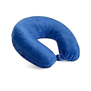 Wolf Essentials Adult Cozy Soft Microfiber Neck Pillow, Compact, Perfect for Plane or Car Travel, Royal