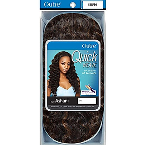 OUTRE Synthetic Hair Half Wig Quick Weave Ashani (1B)