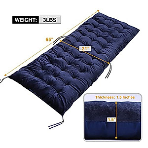 REDCAMP Chaise Lounge Chair Cushion for Patio Furniture, Thicker Soft Comfortable Zero Gravity Chair Pad for Outdoor Indoor Home Office, Blue 65"x21"