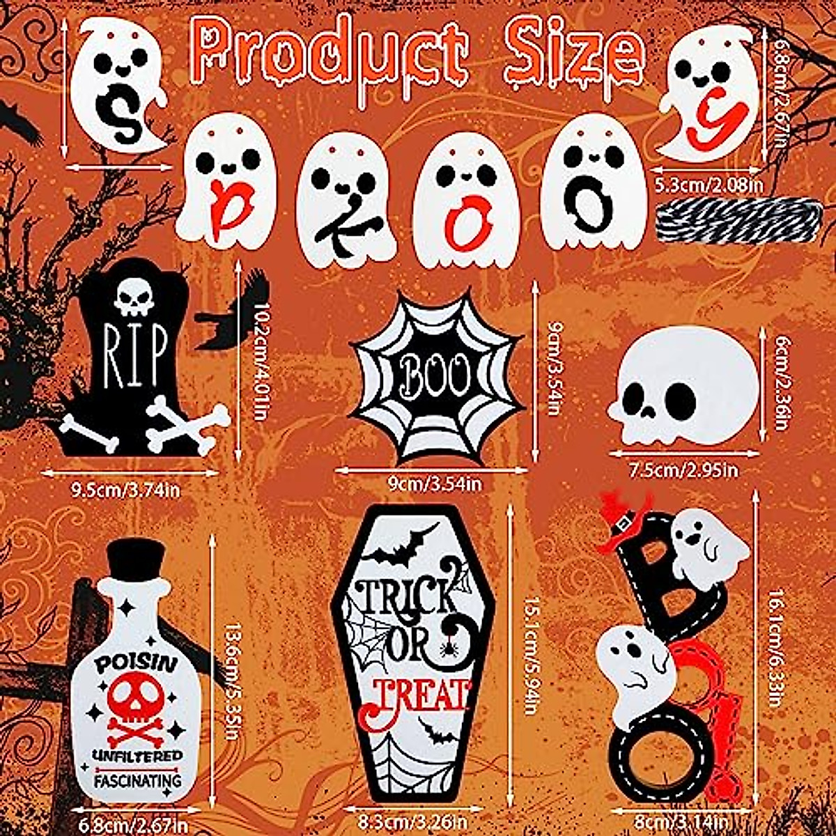 CCINEE 12Pcs Halloween Tiered Tray Decoration Set Halloween Farmhouse Decor Boo Ghost Halloween Wooden Signs Farmhouse Rustic Tiered Tray Decor for Home Table Houseroom Party Supplies