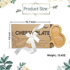 Housewarming,Wedding,Birthday gift for Lady,Valentine's Day,Christmas, Graduation gift,Appetizer Plates,charcuterire board, cheese board,Funny Cutlery Kitchen Wine Meat Cheese Platter (Right)