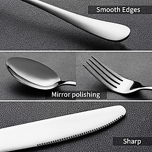 Rygten QU 20-piece Black Silverware Set, Stainless Steel Flatware Set, Cutlery Set For Home Kitchen, Tableware Set Service for 4, Dishwasher Safe