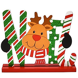 6 Christmas Table Decorations for Dinner Party Coffee Table Snowman Santa Reindeer Noel Joy Believe Merry Christmas Happy Holidays Centerpiece