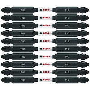 BOSCH ITDEPH235B 10-Pack 3-1/2 In. Phillips #2 Impact Tough Double-Ended Screwdriving Bits