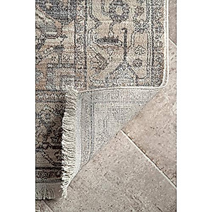 nuLOOM Harriet Vintage Medallion Fringe Area Rug, 7x9, Silver