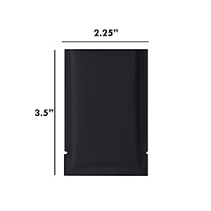 QQ Studio Matte Food-Safe Foil Heat Sealing SlickSeal™ Pouches for Confections and Candy (200 Black, 2.25" x 3.5")