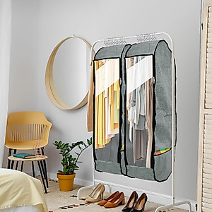 2PCS 50”Garment Bags for Hanging Clothes,Chakera Large Breathable Garment Bag for Closet Storage with 10”Gusseted,Clear Clothing Storage Garment Cover for Dress Sweater with Double Zipper,Grey