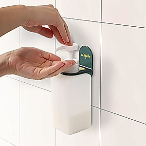 Wsaikis Hand Sanitizer Bottle Rack Hook Wall Mounted Bathroom Bottle Holder Shampoo Rack Hook ,Liquid Soap Holder Self Adhesive Wall Mounted Holder for Bathroom or Kitchen (6pcs Dark Green)