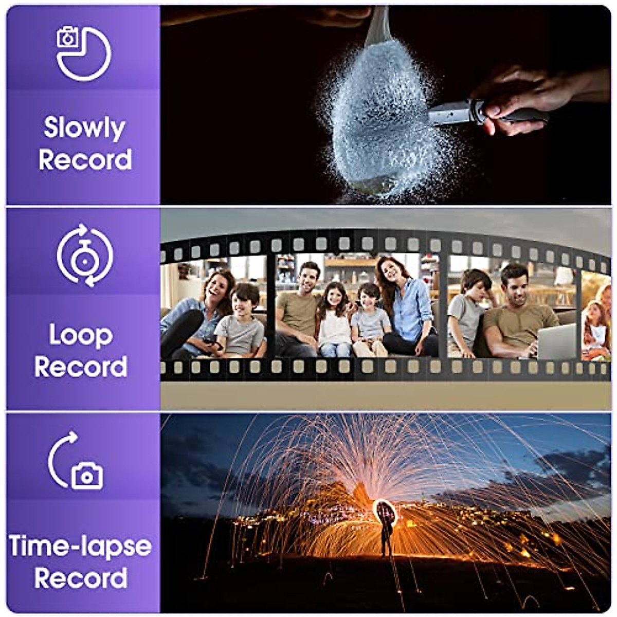 Digital Camera, Nsoela 4K FHD 48MP Kids Camera with 32 GB Card, Compact Point and Shoot Camera, 2.8" LCD Screen,16X Digital Zoom, Portable Mini Kids Camera for Teens,Students,Children (Purple)