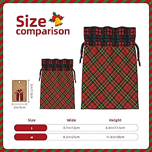 Fubido Halloween Theme,Buffalo Plaid Drawstring Bags,Zombies Dead Men Walking Body Print,Reusable Fabric Sacks Xmas Gift Bag for Christmas Present Goody Birthday Thanksgiving Holiday Party,Orange Black-S