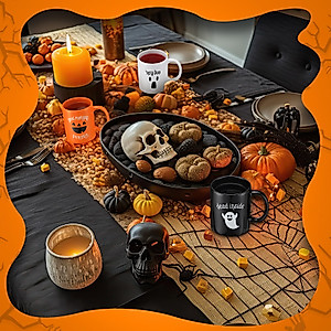 Uiifan 6 Pcs Halloween Mugs 10.8oz Good Morning Pumpkin and Hey Boo Coffee Mugs Good Morning Pumpkin and Hey Boo Ghost Ceramic Matching Mugs for Halloween