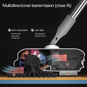 Hand Push Sweeper, Household Lazy Dry Sweep, Wet Mop, Storage,3 in 1 Suction Sweeping Machine, 180° Range of Motion, Hand-Push Automatic Hand Sweeper is Light and Quiet, for Wood Hardfloor, Tile