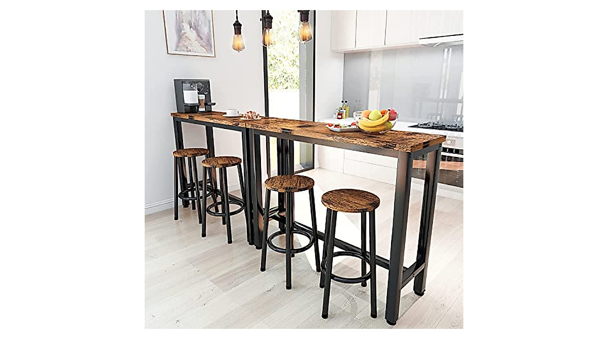 Hooseng Bar Table Set - Stylish Rustic Dining for 2
