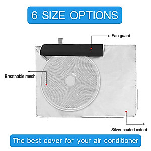 LKXHarleya Air Conditioner Covers for Outside Units, 35 x 12 x 24 in Waterproof Dustproof Sun Protection Air Conditioner Cover with Vent Hole for 2P AC Units