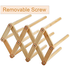 Yesland 2 Pack Wooden Bottle Drying Rack - Retractable Bamboo Dish Drying Rack Plastic Bag Drying Stander Holder for Water Bottles, Dish, Plate, Cup, Book, Pot Lid, Cutting Board, Reusable Baggies