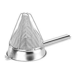 New Star Foodservice 537423 Stainless Steel Reinforced Bouillon Strainer, 8-Inch