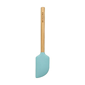 KitchenAid Universal Bamboo Handle Scraper Spatula, 11-Inch, Aqua