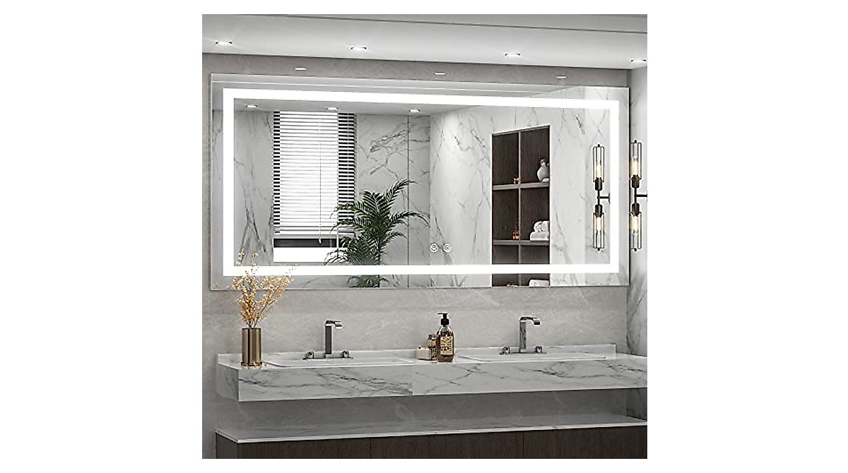 TETOTE LED Bathroom Mirror | Dimmable & Anti-Fog with Lights