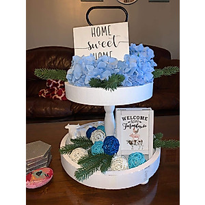 zorpia 15pcs 2 Inch Wicker Rattan Balls for Vase Filler, House Ornament, Christmas Tree Garden Wedding Party Coffee Table Decoration,Craft DIY (Blue Light-Blue White)