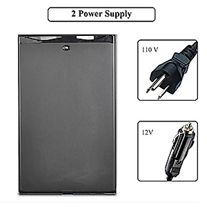 Smad Absorption Mini Fridge 12V 110V Compact Refrigerator with Lock Reversible Door No Noise, 1.0 cu.ft