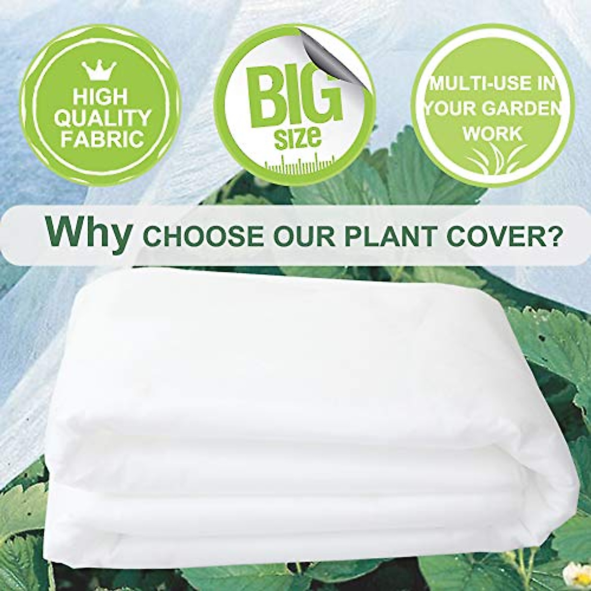 Valibe Plant Covers Freeze Protection 10 ft x 30 ft Floating Row Cover Garden Fabric Plant Cover for Winter Frost / Sun Pest Protection (10FT X 30FT)